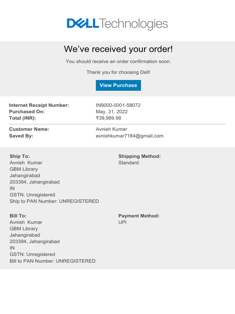 OrderAck | PDF | Receipt | Computer Hardware