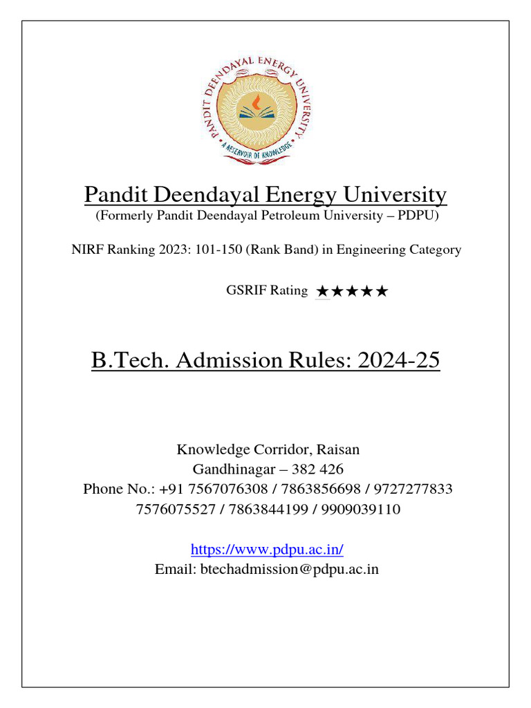 B. Tech. Admission Rules 2024-25 | PDF | University And College Admission