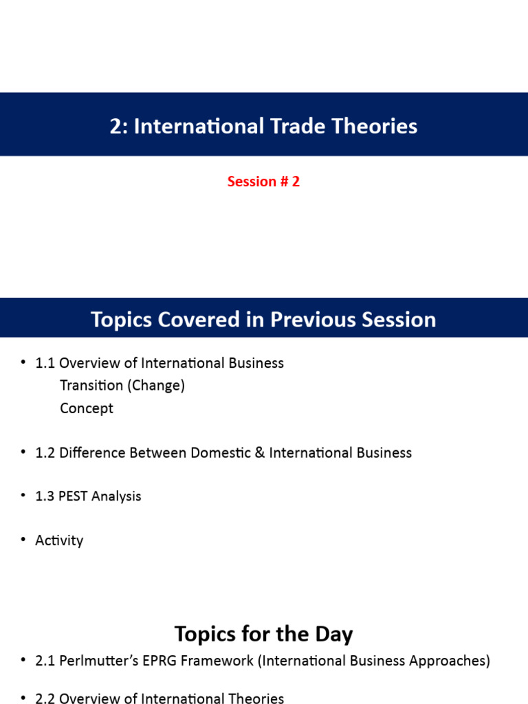 Session 2 Chapter 2 International Trade Theories | PDF | International ...