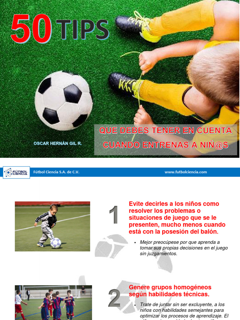 50 TIPS a tener encuenta cuando entrenamos niños en el fútbol | PDF | Asociación de Futbol ...