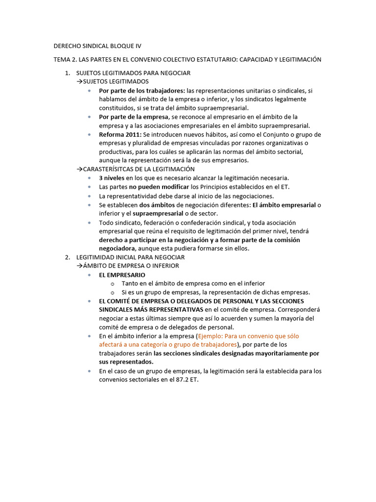 Resumen Tema 2 Bloque Iv | Descargar gratis PDF | Sindicato | Business
