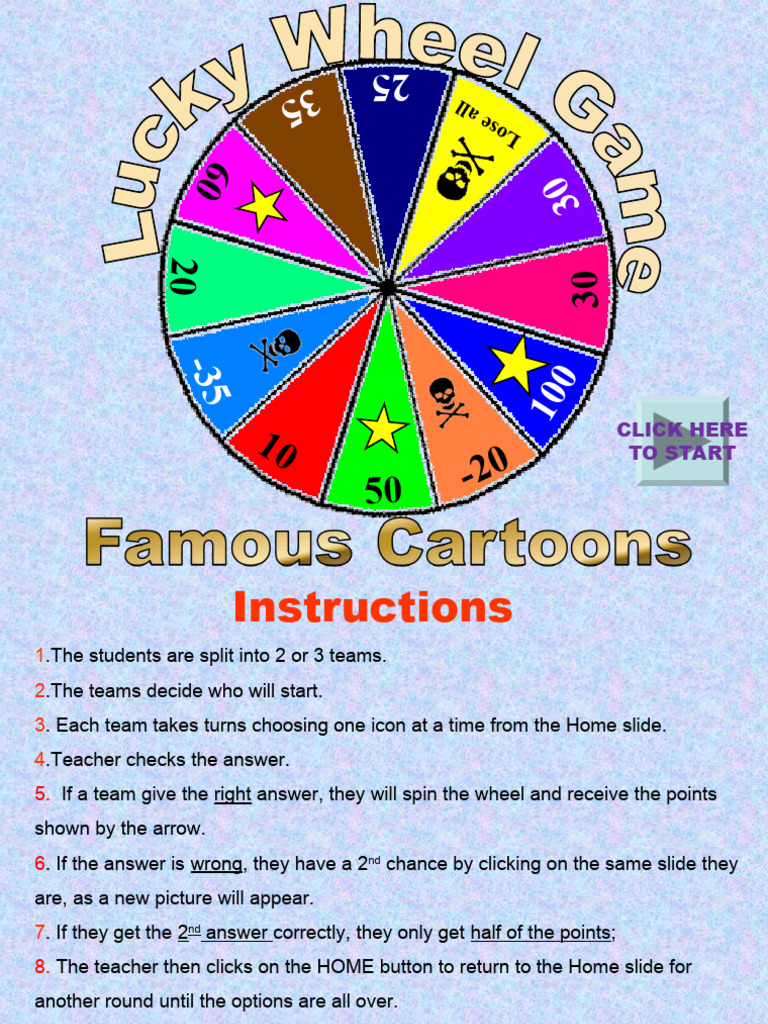 Verb Be Guess Who Cartoons Spin The Wheel Activities Promoting ...