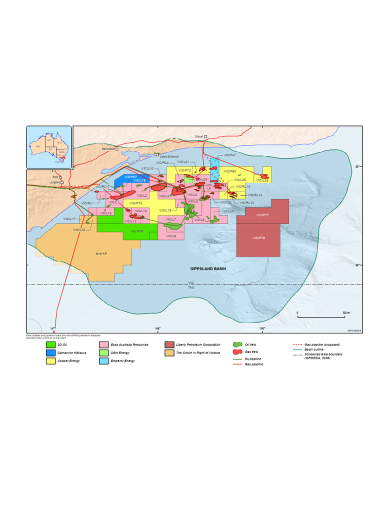 Figure 10 - Operator Fields & Pipelins in The Gippsland Basin ...