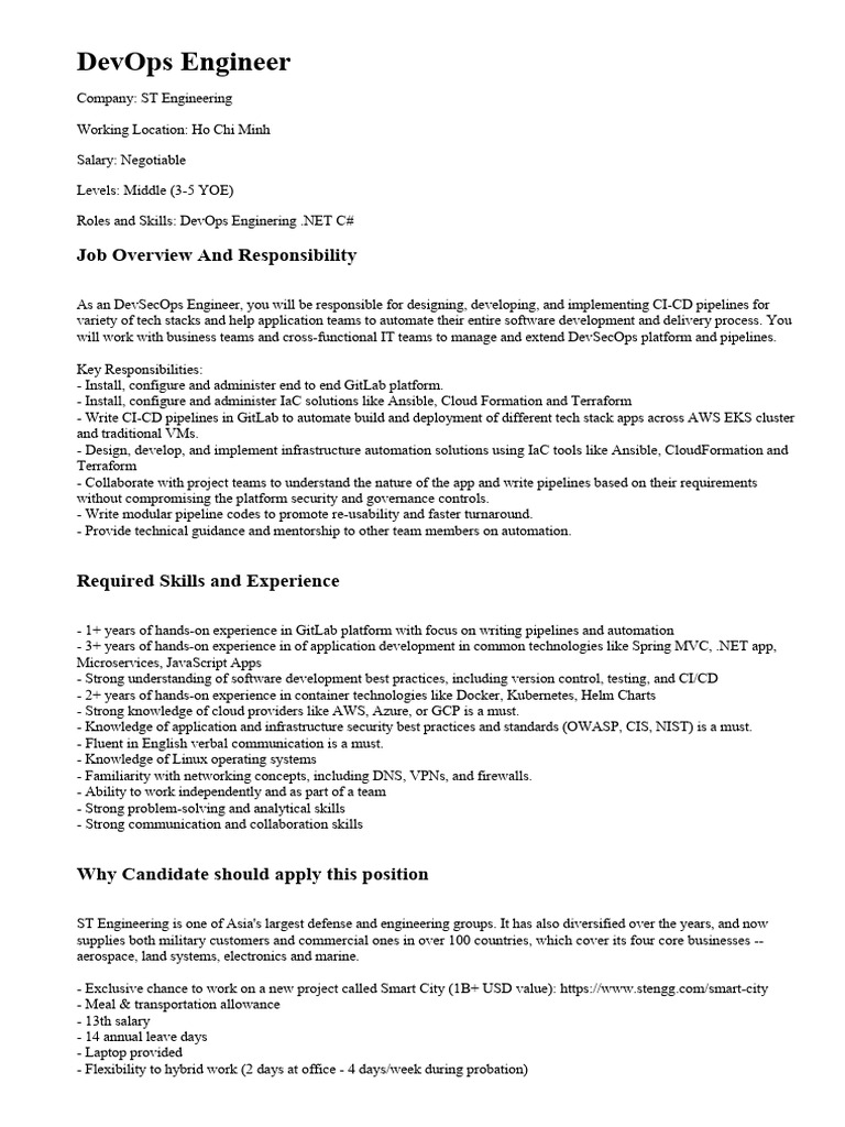 DevOps Engineer | PDF | Application Software | Cloud Computing