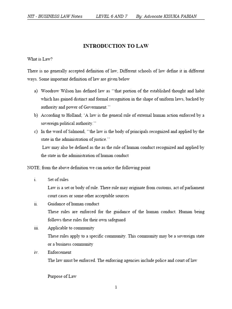 Business Law Notes | PDF | Precedent | Common Law