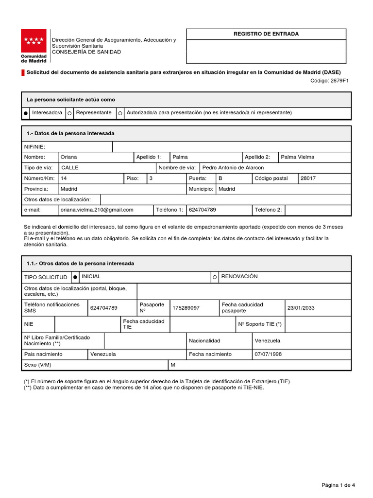 Formulario DASE | Descargar gratis PDF | Documento de identidad | Gobierno