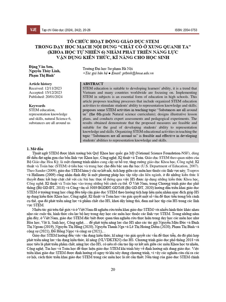 T CHC Hot NG Gio DC Stem Trong Dy HC MCH Ni Dung CHT C Xung Quanh Ta Khoa HC T Nhin 6 NHM PHT ...