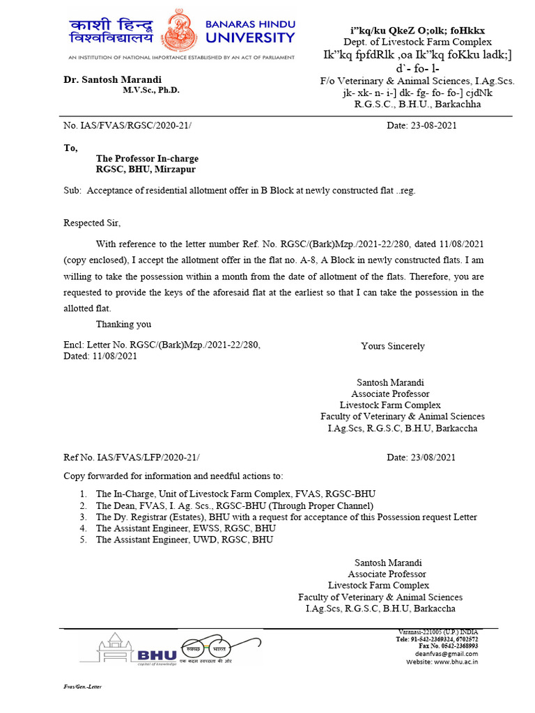 Quarter Acceptance Letter | PDF