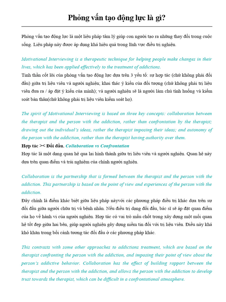 Phỏng vấn tạo động lực là gì | PDF