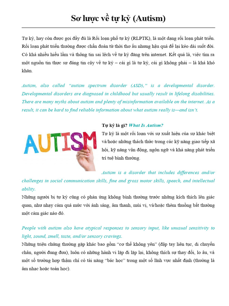Sơ lược về tự kỷ (Autism) | PDF