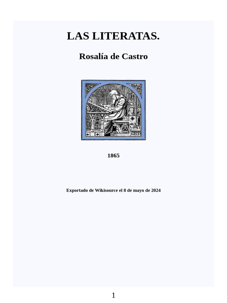 La vida de una literata en 1865 | PDF