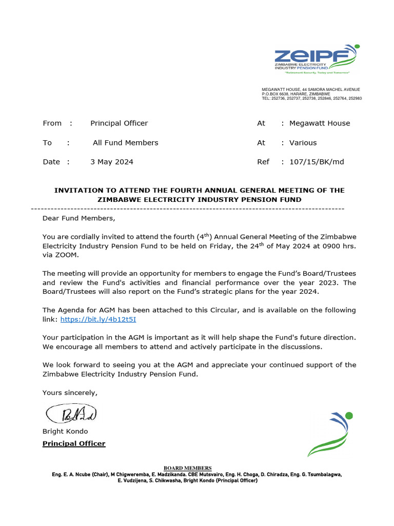 Zeipf Agm Invite | PDF