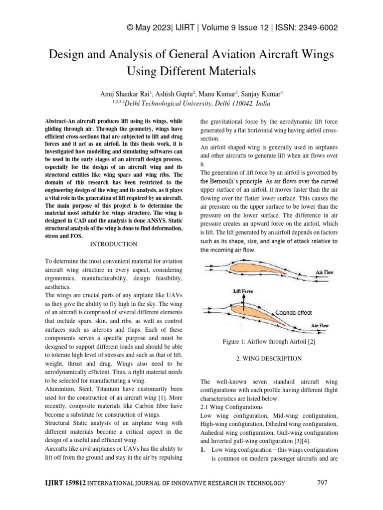 Ijirt159812 Paper | PDF | Airfoil | Lift (Force)