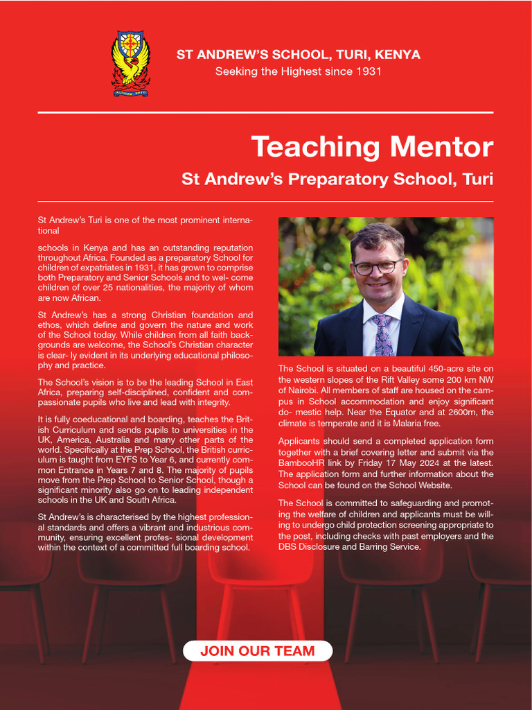 Prep School Teaching Mentor Advert 2024 (1) | PDF | Teachers