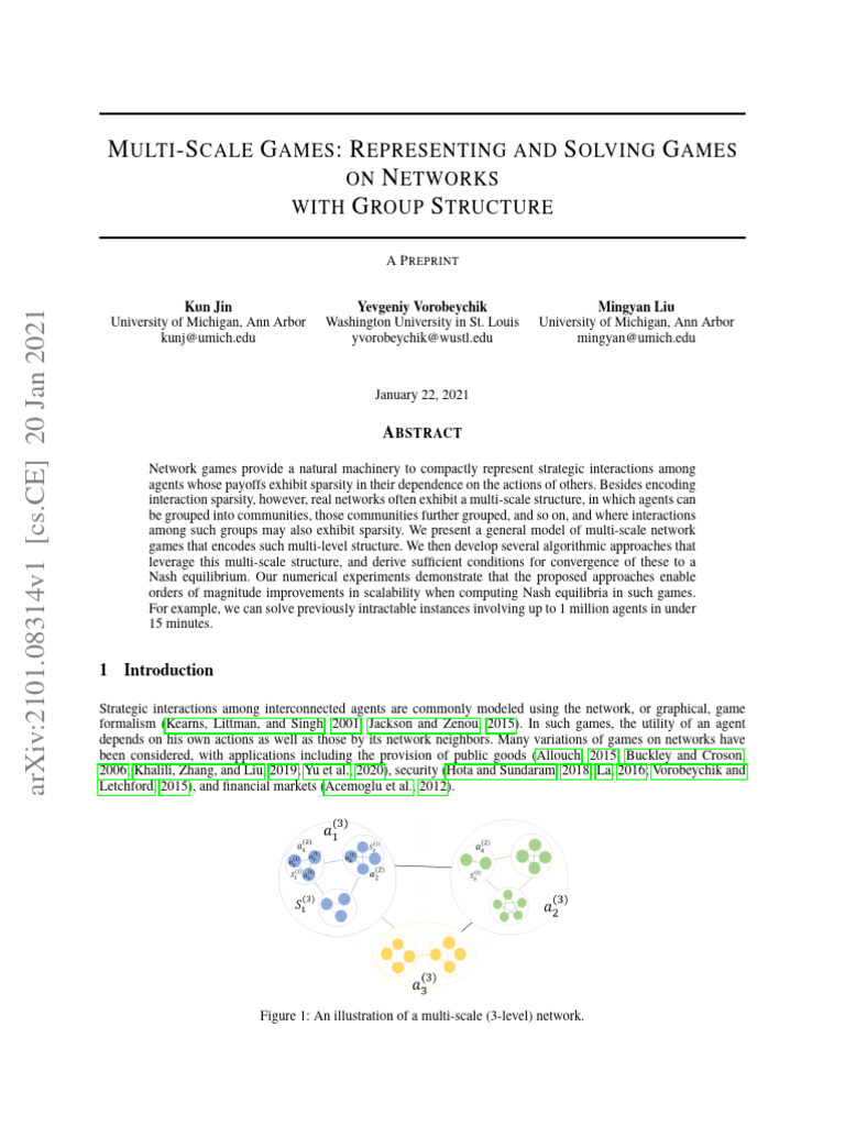 Multi-Scalegamesrepresentingandsolvinggames Onnetworks | PDF | Function ...