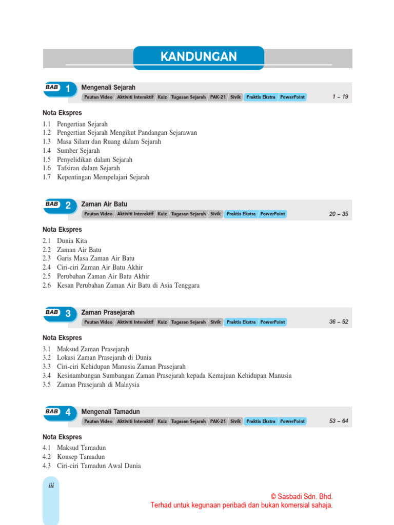 Sejarah Tingkatan 1 | PDF