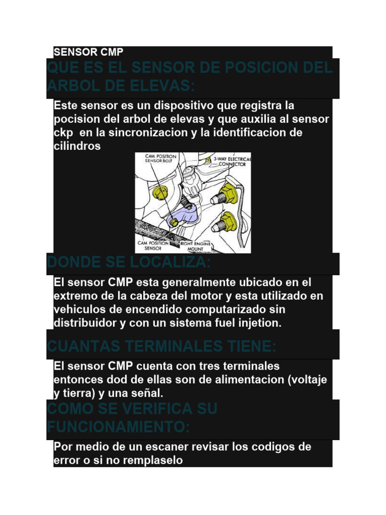 Sensor CMP | PDF | Sistema de freno antibloqueo | Vehículos terrestres
