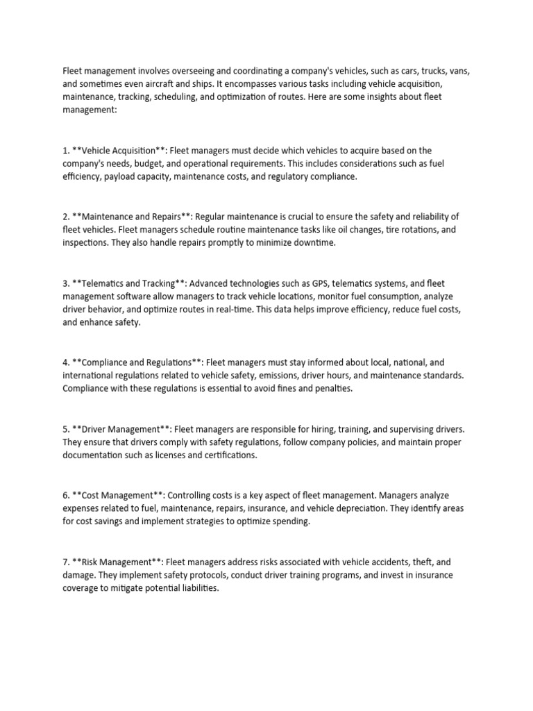 Essential Guide to Fleet Management | PDF | Technology & Engineering