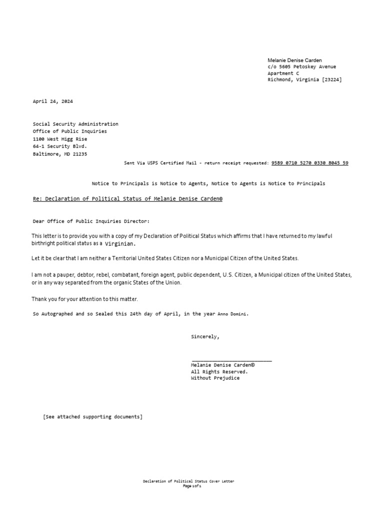 Melanie Cover-Letter For SSN | PDF