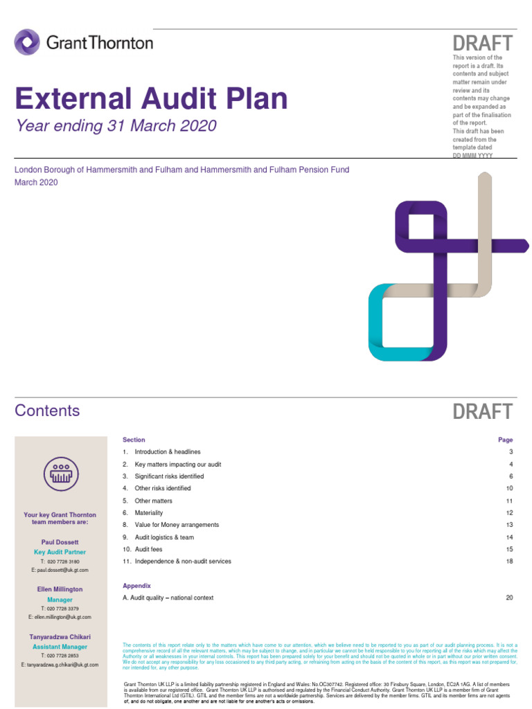 Grant Thornton 2020 - External Audit Plan and Progress Update | PDF ...