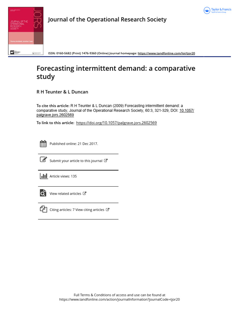 Intermittent Demand Forecasting Study | PDF | Forecasting ...
