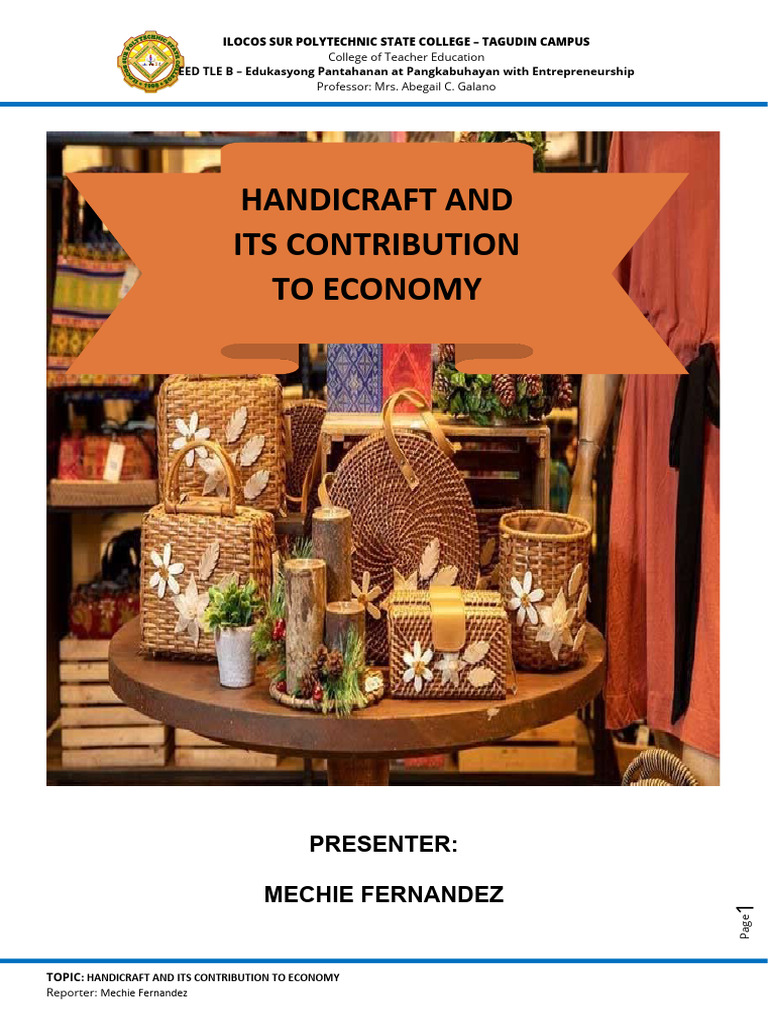 Handicrafts and Its Contribution To Economy | PDF | Tourism | Crafts