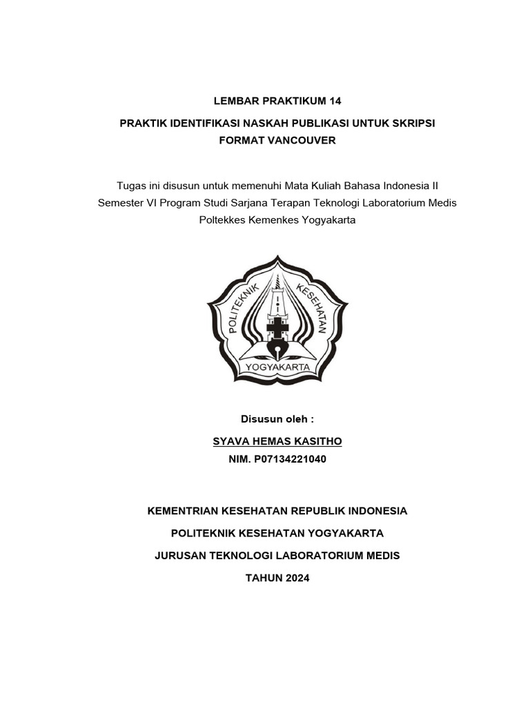 Syava Hemas Kasitho - Contoh Tugas Praktik 14 | PDF