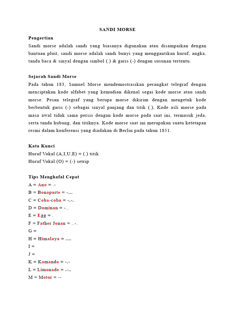 Panduan Lengkap Sandi Morse | PDF