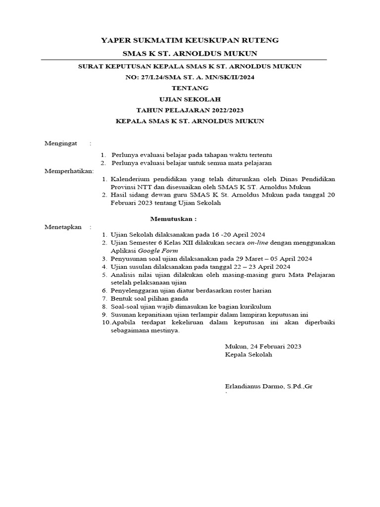 Yaper Sukmatim Keuskupan Ruteng | PDF