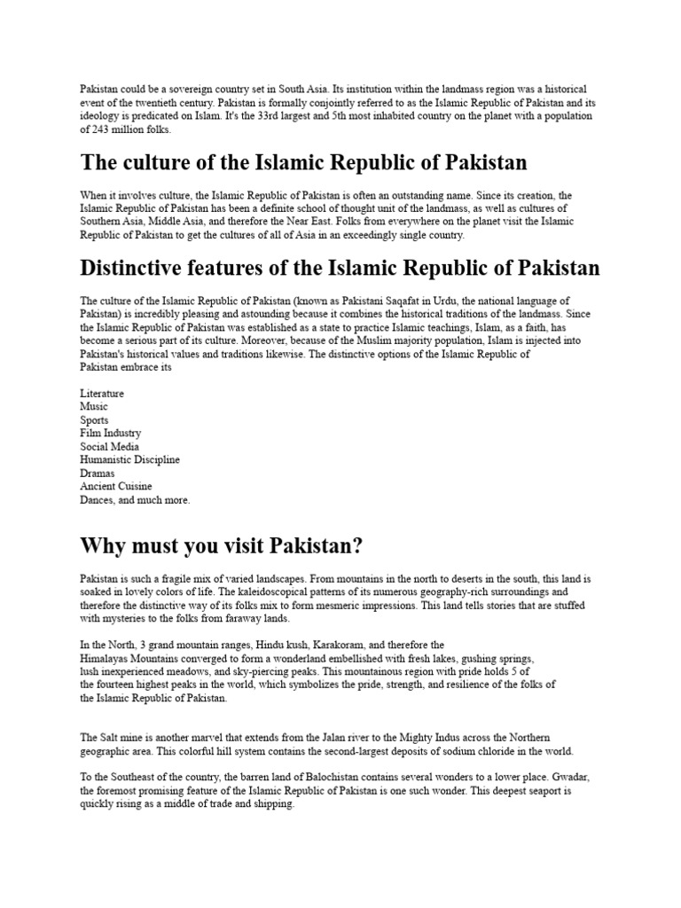 Article Sample | PDF | Pakistan | Republic