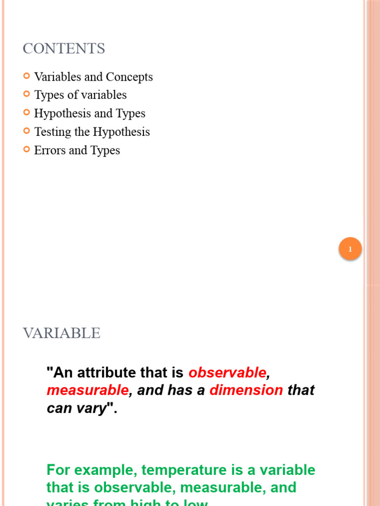 05b RM Lec (Variables Hypothesis) | PDF | Type I And Type Ii Errors | Hypothesis