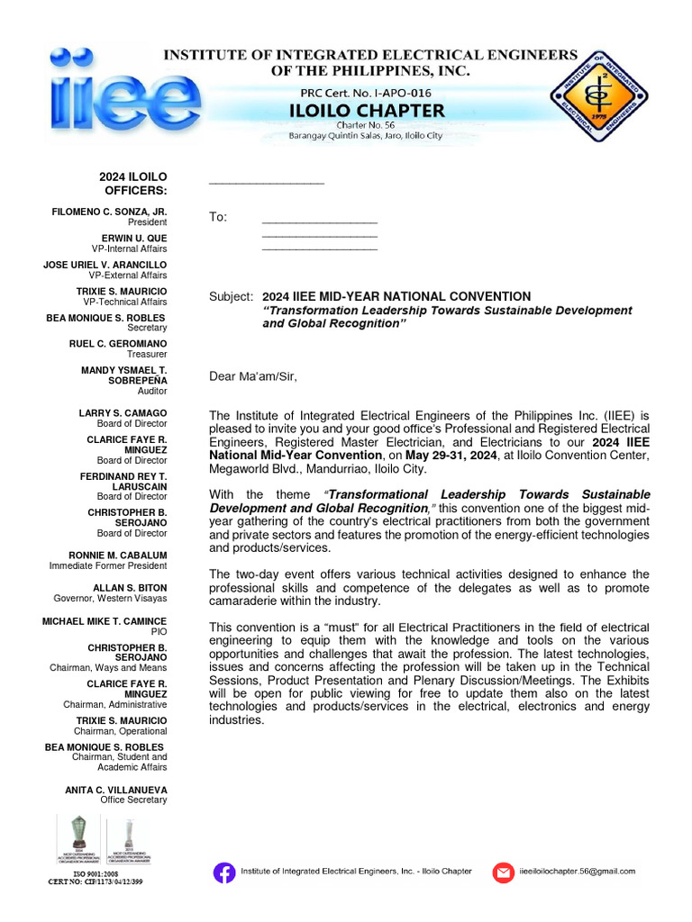 MYNC 2024 Invitation Letter | PDF