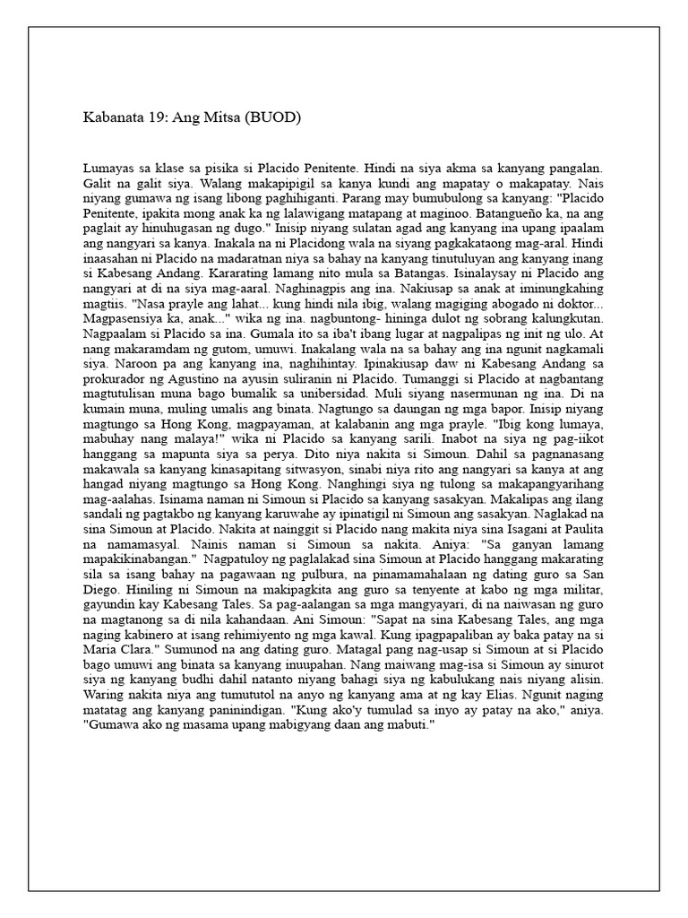 Kabanata-19 (Ang Mitsa) | PDF