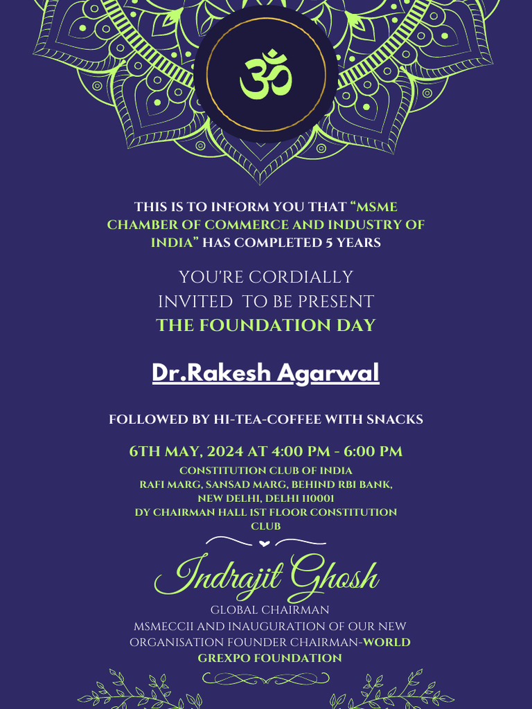 Foundation Day Invitation | PDF