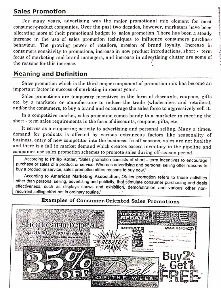 Unit 3- Sales Promotion | PDF