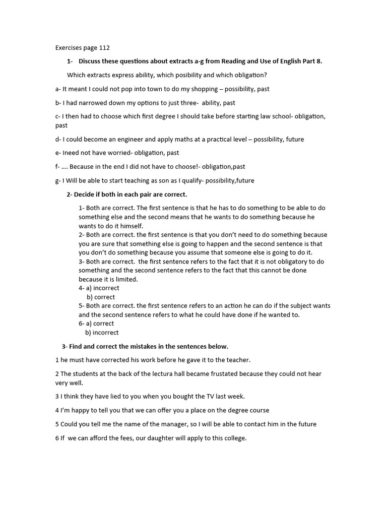 Ejercicios Ingles Tema 9-10 | PDF