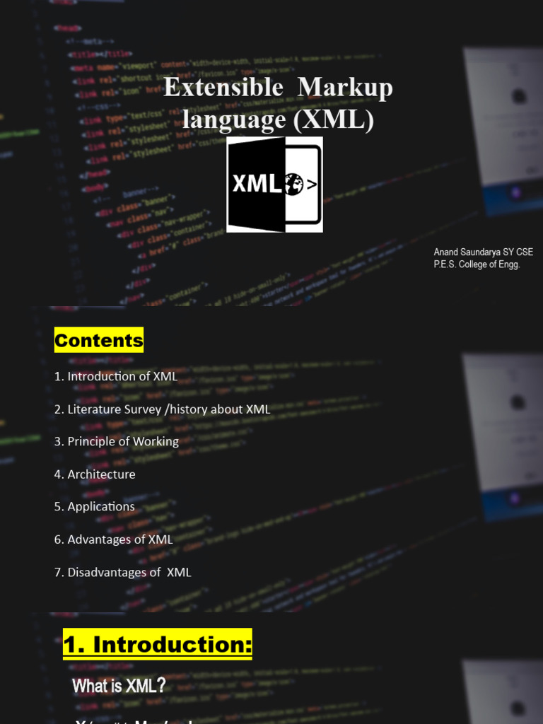 Extensible Markup Language | PDF | Xml | Markup Language