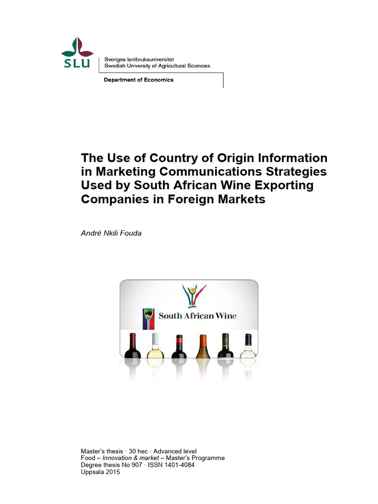 The_Use_of_Country_of_Origin_Information south africa | PDF | Marketing ...
