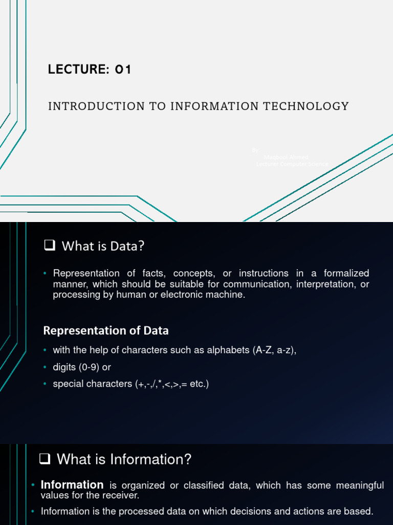 LEC-1 Introduction To Information Technology | PDF | Information ...