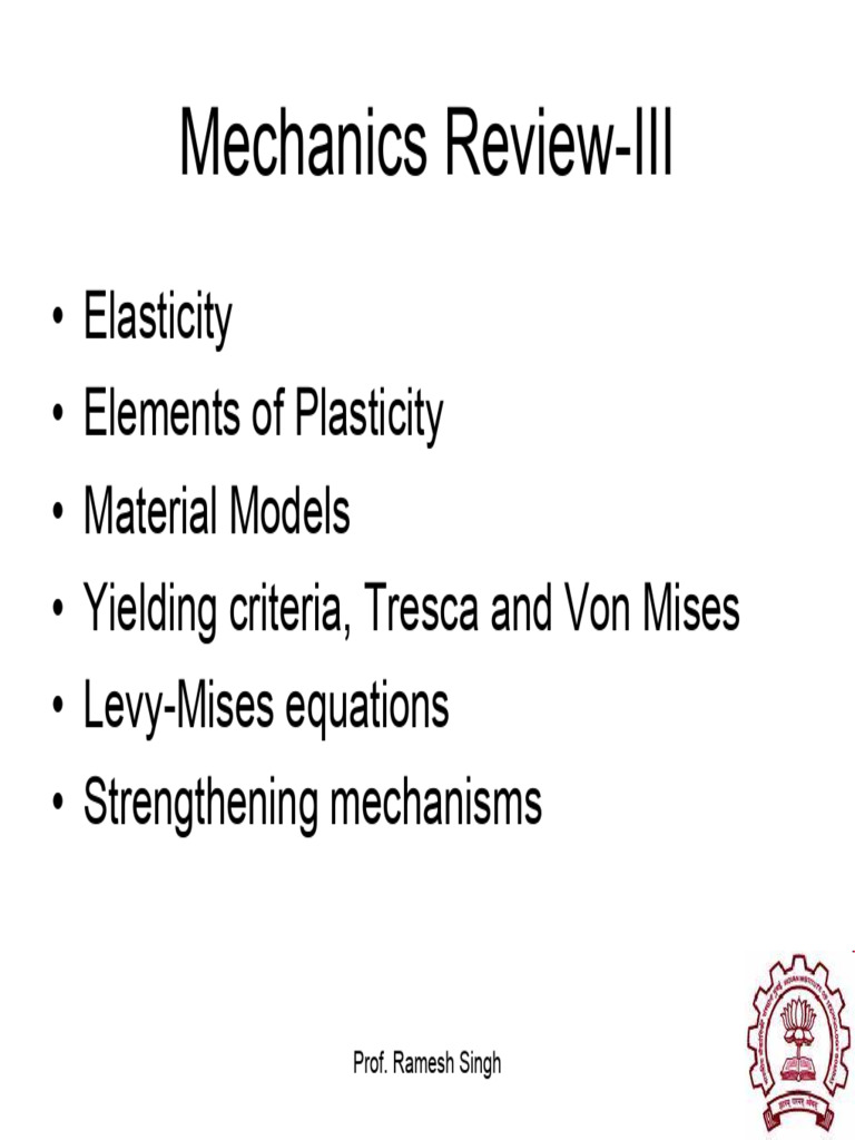 Mechanics 3 | PDF | Plasticity (Physics) | Elasticity (Physics)
