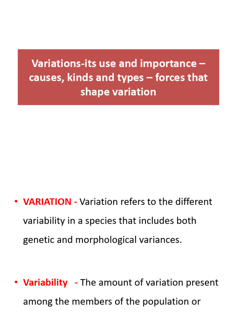 Variations-Its Use and Importance - Causes, Kinds and Types - Forces ...