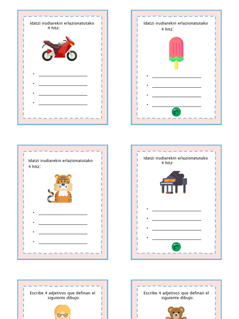 Escritura Creativa Adjetivos | PDF