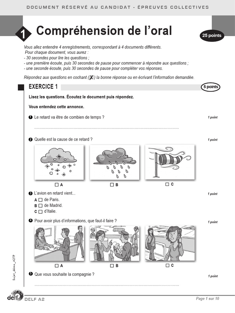DELF-A2-listening Practice-Exam 1 | PDF