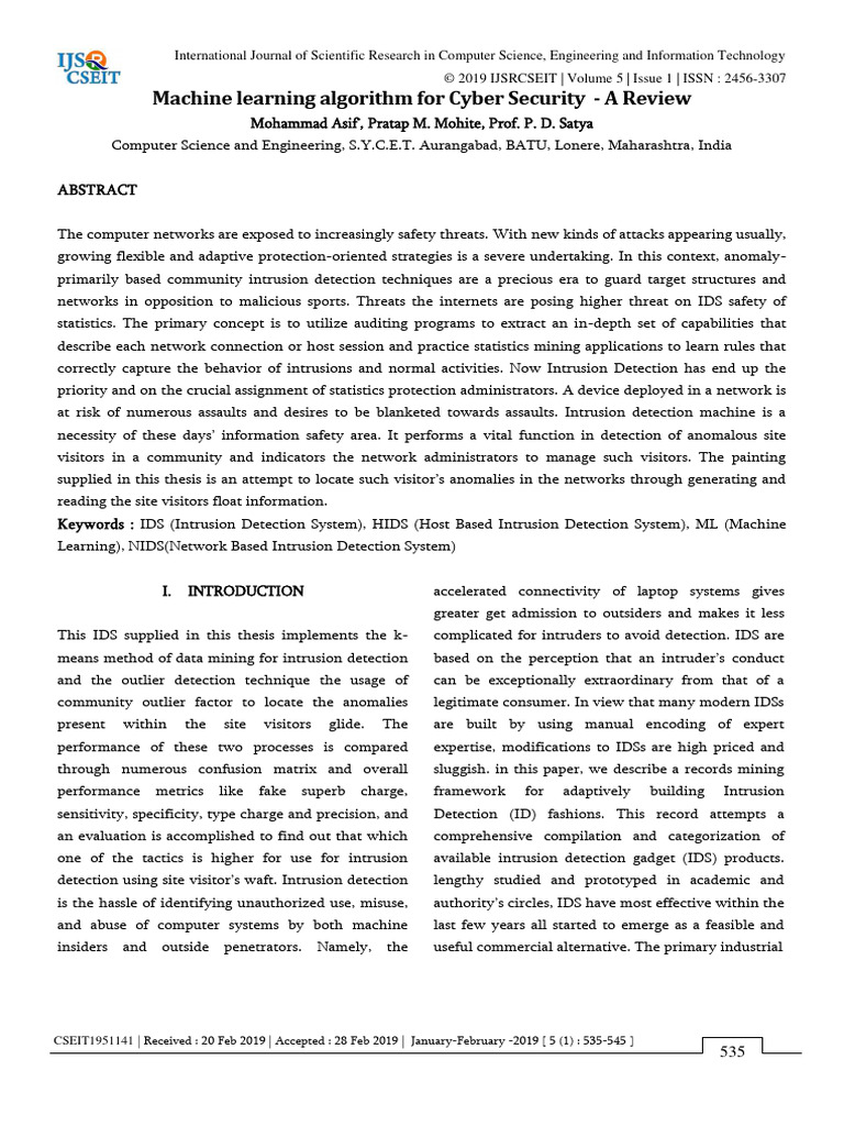 Machine_learning_algorithm_for_Cyber_Sec | PDF | Cluster Analysis | Ransomware