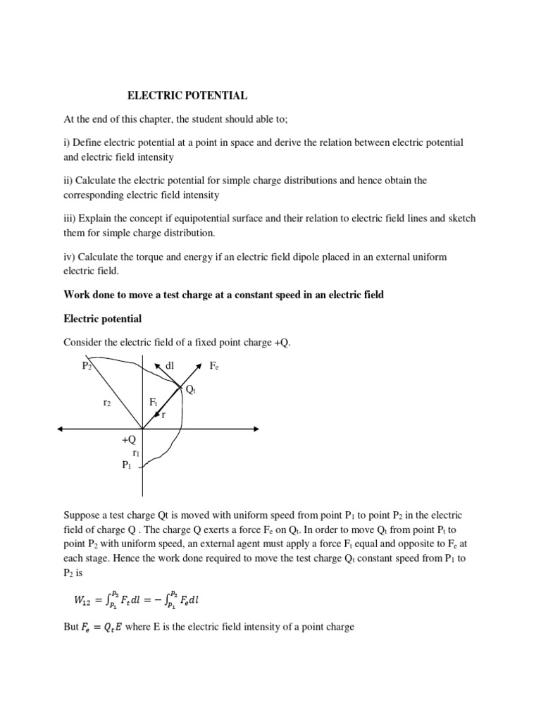 Electric Potential | PDF | Electric Field | Electrostatics