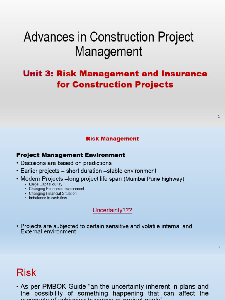 Risk Management in Construction | PDF | Risk | Risk Management