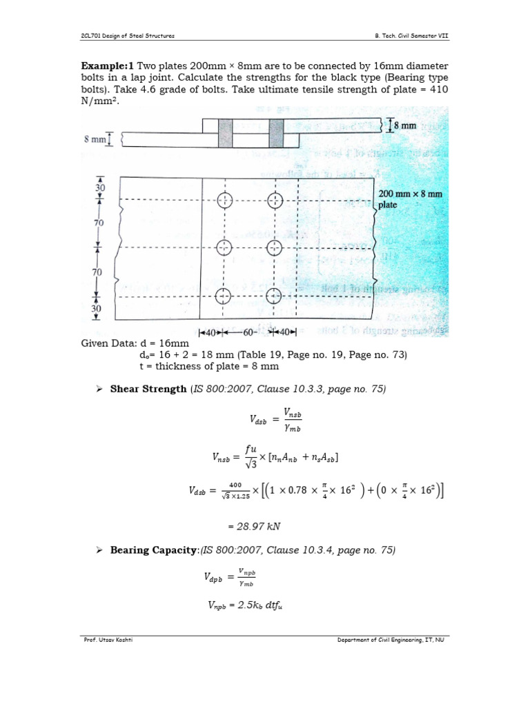 Bolted Connection Example | PDF | Screw | Mechanical Engineering
