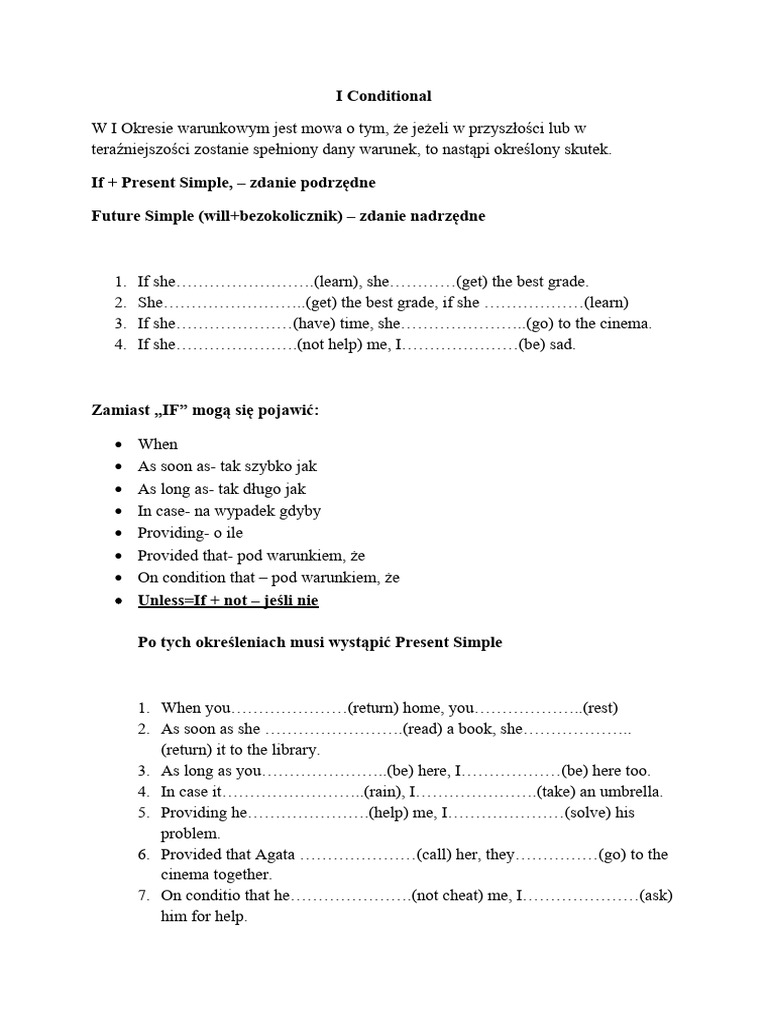 I Tryb Warunkowy | PDF