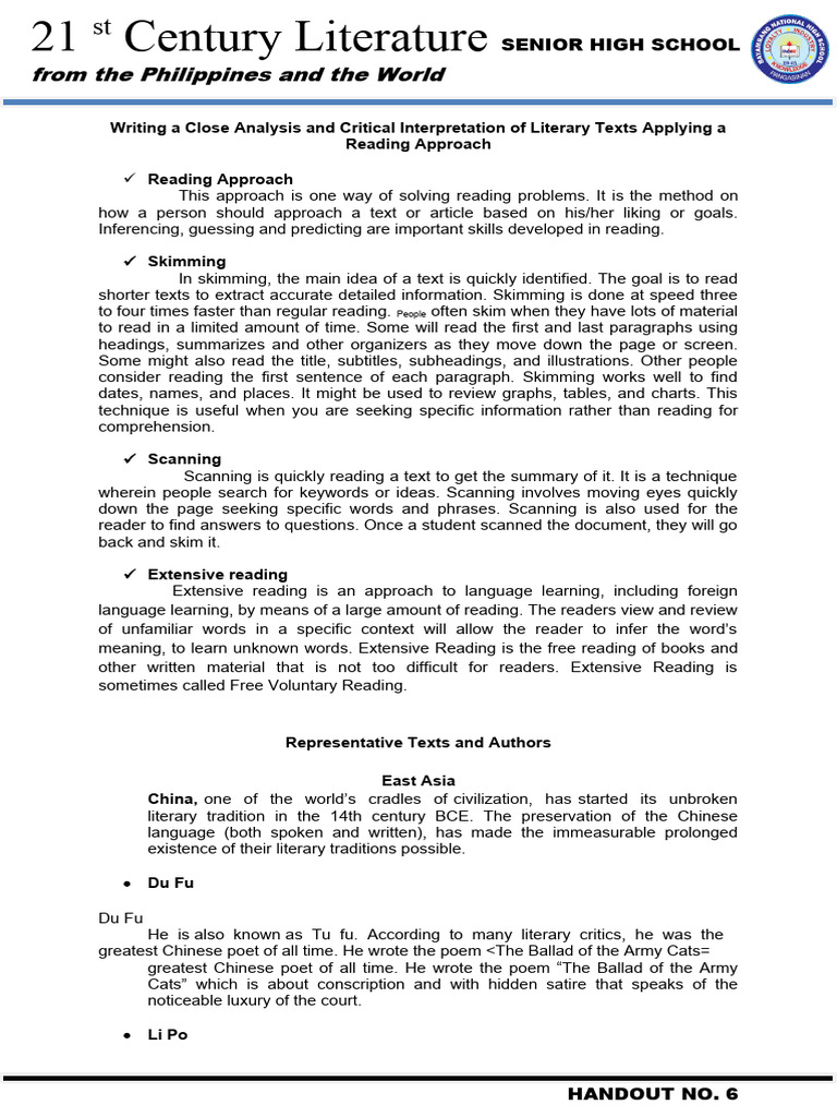 Handout 6 Final - 21st Lit - Close Analysis | Download Free PDF | Speed ... Handout 6 Final - 21st Lit - Close Analysis | Download Free PDF | Speed ...