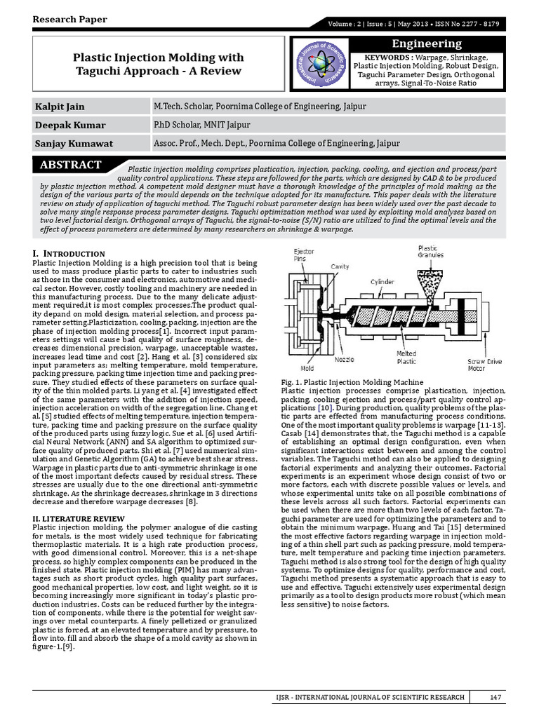 Research Paper Engineering Plastic Injec | PDF | Secondary Sector Of ...